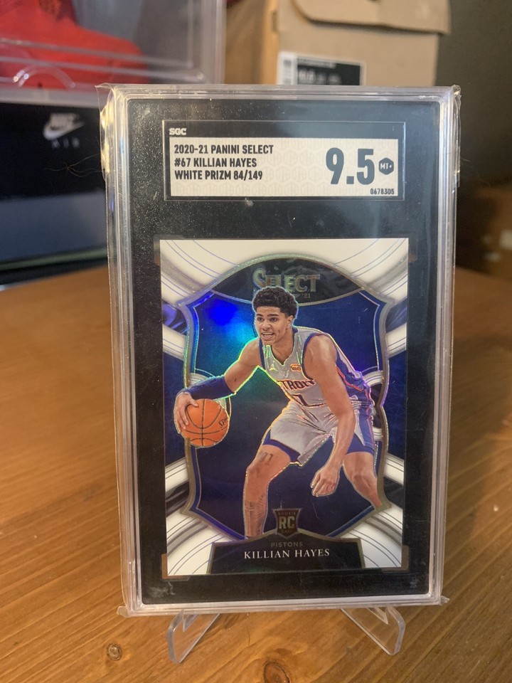 2020-21 Panini Select #67 Killian Hayes Rc White Prizm /149 SGC 9.5 ...