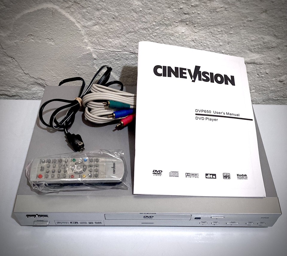 Cinevision DVP650 DVD CD MP3 Player Home Theater w/ Remote, Manual ...