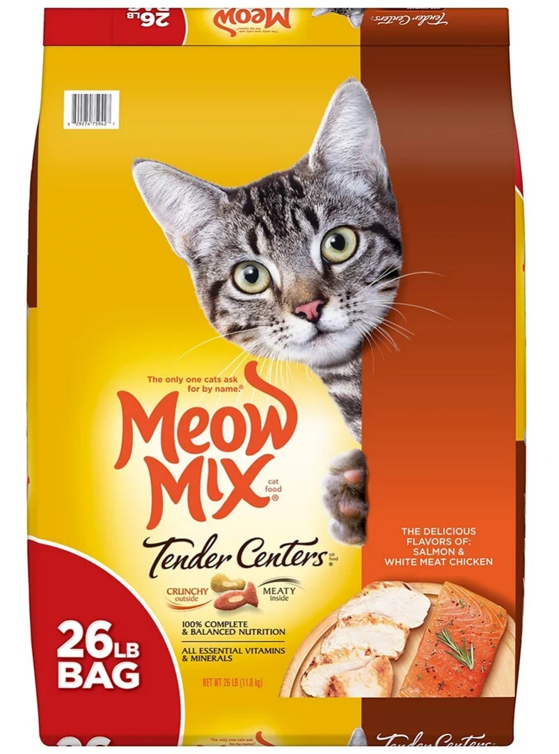 Meow Mix Tender Centers Dry Cat Food, Salmon & White Meat Chicken 26 ...
