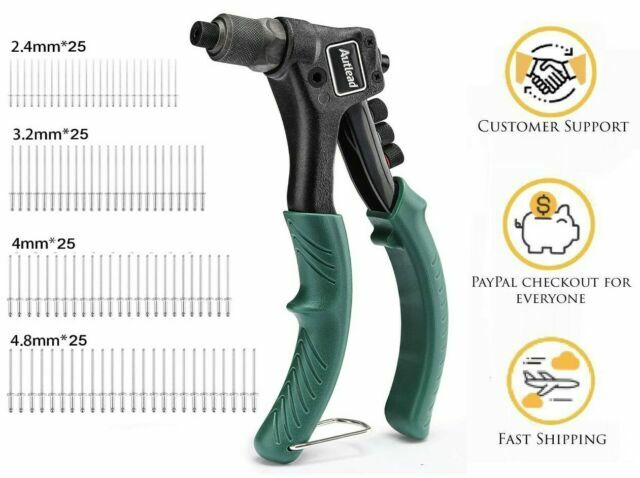 Rivet Gun with 100-Piece Rivets, Single Hand Manual Rivet Gun Kit With ...