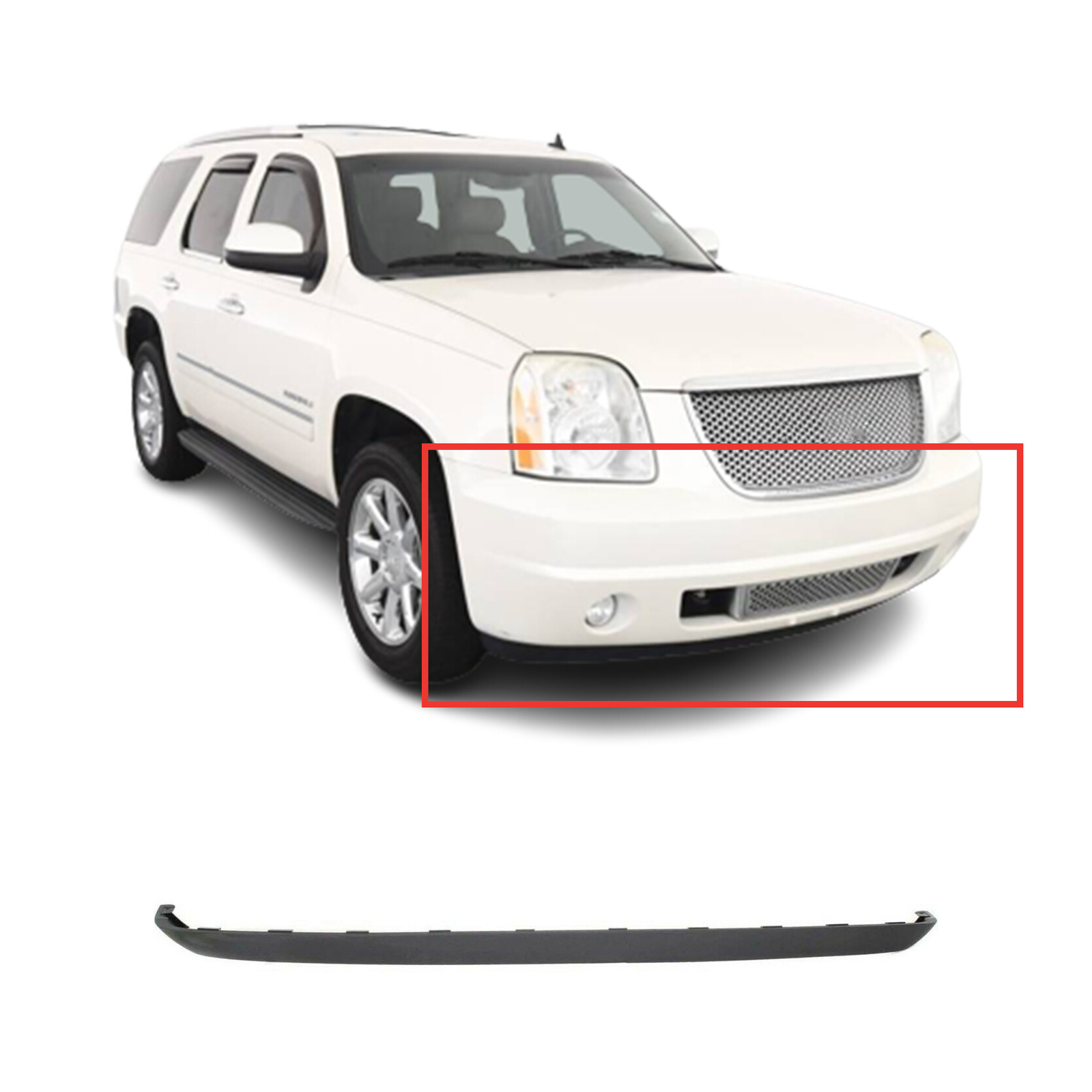Primed Front Lower Bumper Cover Fascia for 2007-2014 GMC Yukon / Yukon ...