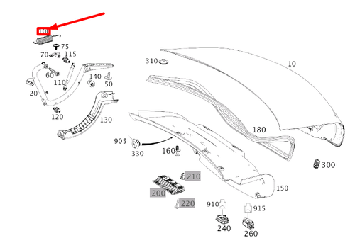 MERCEDES-BENZ S W222 Kofferraumdeckel Zugfeder A2227500136 NEU ORIGINAL ...