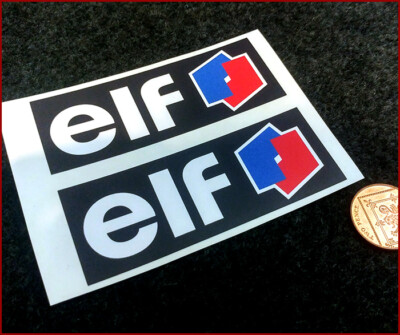 ELF Oil x2 100mm Racing Sticker Decal Vintage Retro Rally Car Man | eBay