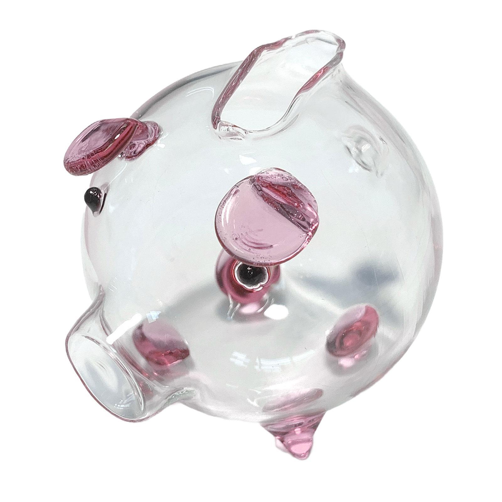 Clear Glass Pig Piggy Bank Money Saving Pot Gift Money Saving Box for ...