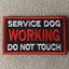 Embroidered ASK TO PET SERVICE DOG Track Paw Hook Loop Patch Fastener ...
