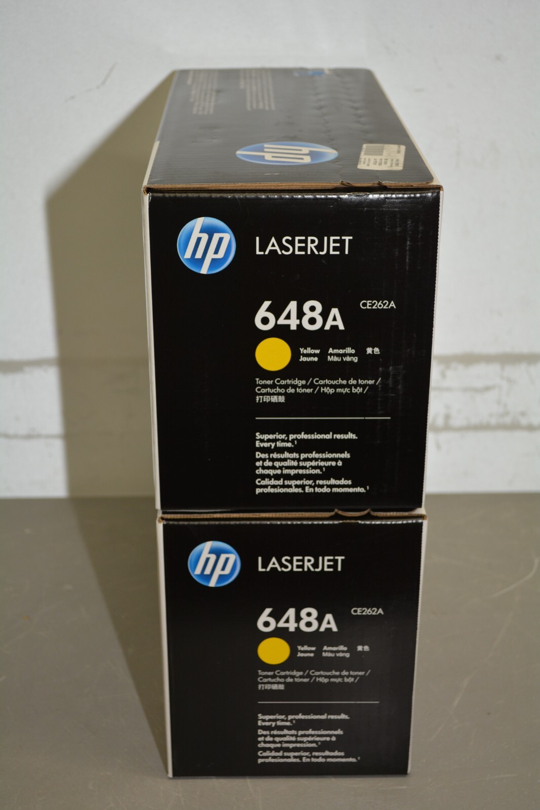 ^ Lot 2x HP CE262A Yellow Toner Cartridges LaserJet 648a #X1596 ...
