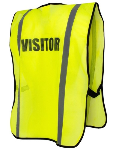 (2 Pack) New Full Source FSPRE Pre-Printed VISITOR Safety Vest High ...