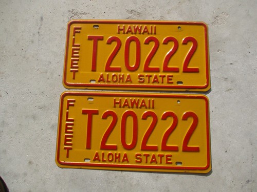 Hawaii Fleet license plate pair # T 20222 | eBay