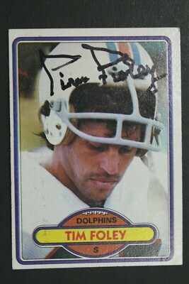 Tim Foley Miami Dolphins Autographed 1980 Topps #221 Signed Football ...