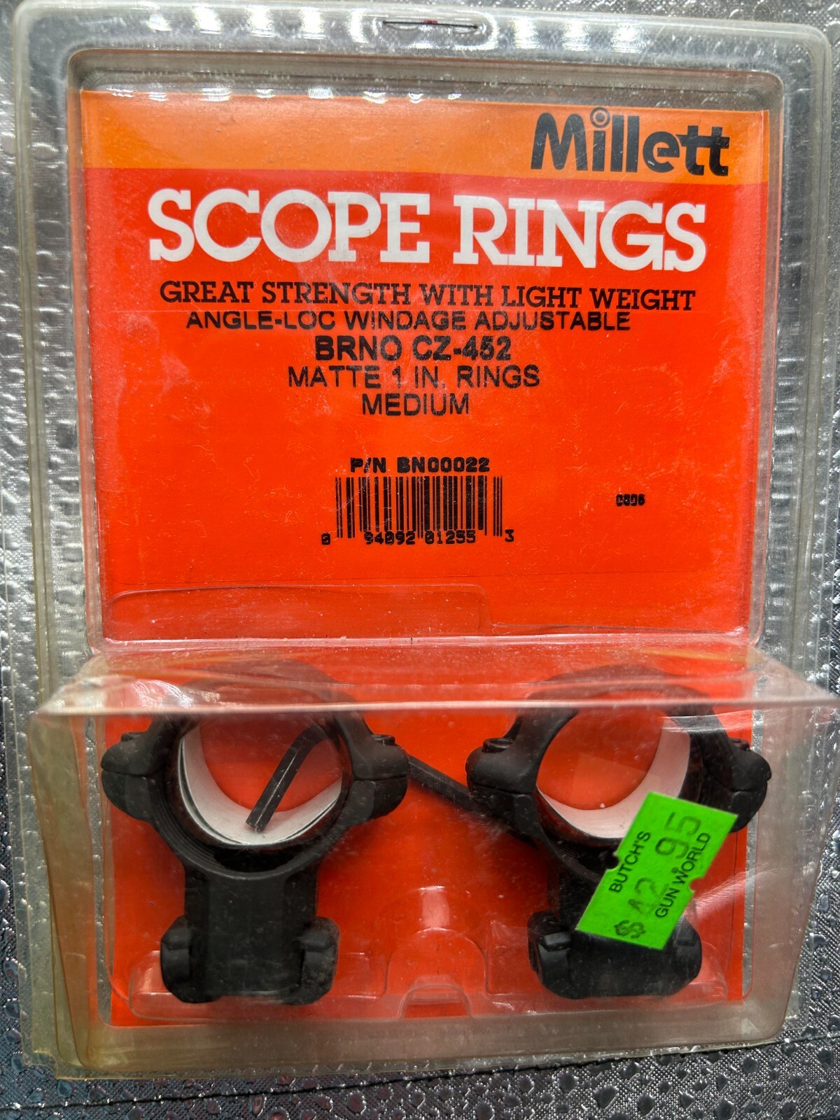 MILLETT SCOPE 1" RINGS BN00022 CZ-452 High Matte Angle-Loc Windage ...