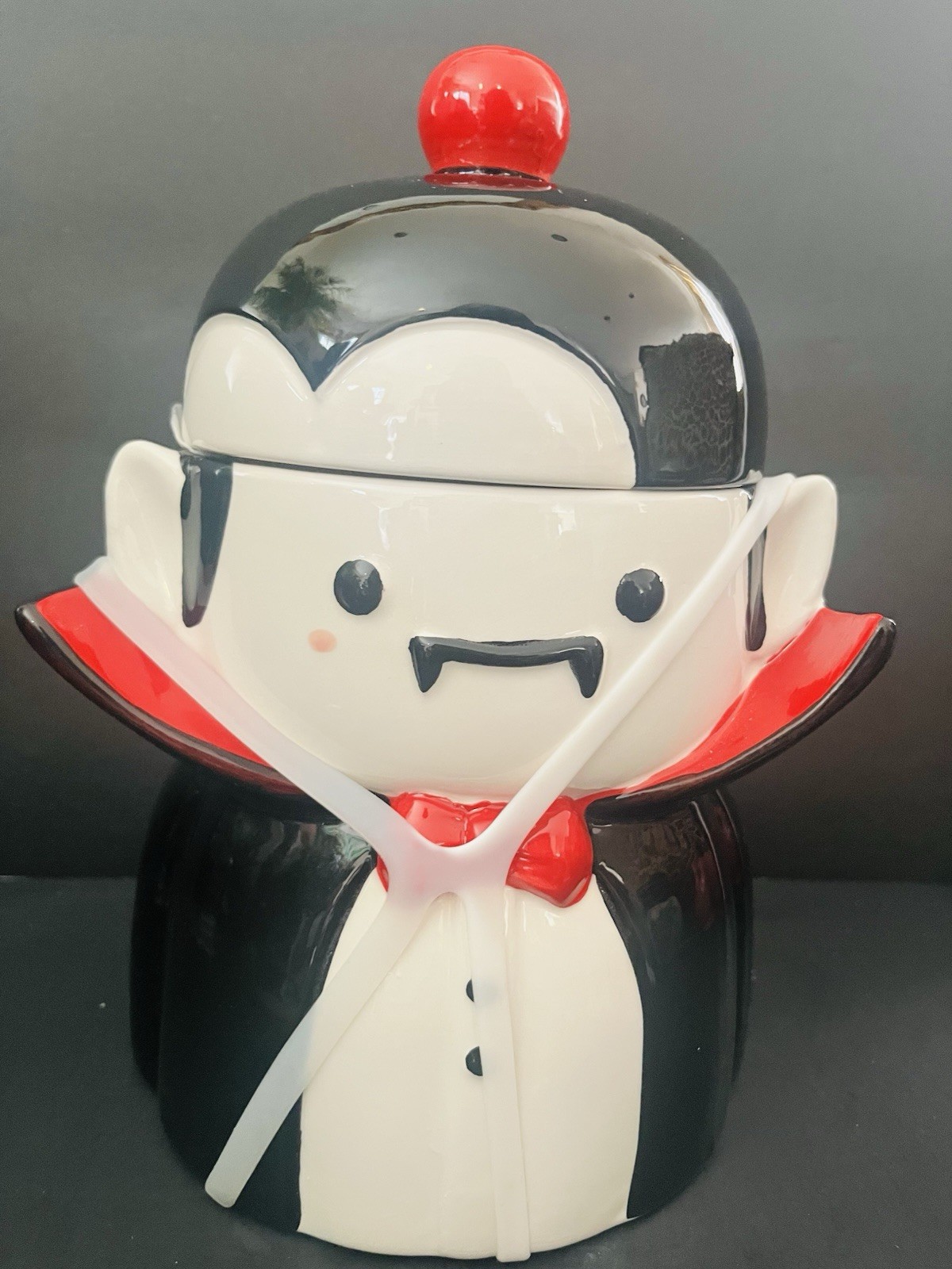 New Halloween Spooky Ceramic Dracula Vampire Cookie Jar Decorative ...