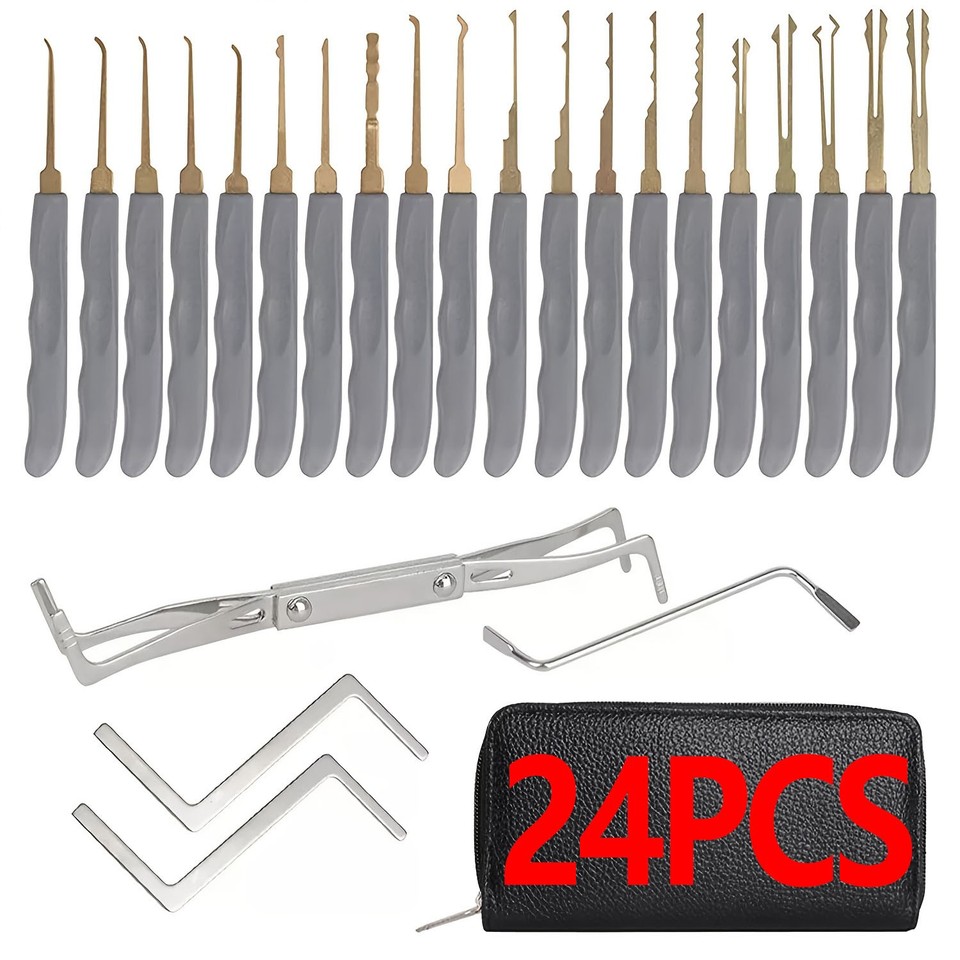 24PCS Broken Key Extractor Kit Lock Removal Tool Set Hooks Needles for ...
