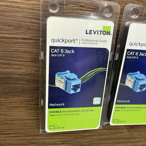 Lot Of 2 Leviton 6G108-1B network CAT6 Jack Quickport Professional ...