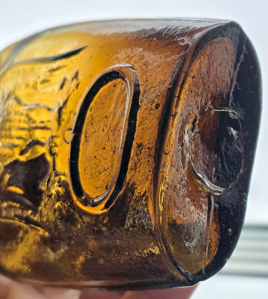 Beautiful "honey" Amber Colored Stoddard Eagle Half Pint Flask! | eBay