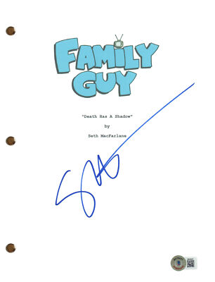 Seth MacFarlane Signed Autograph Family Guy Pilot Episode Script ...