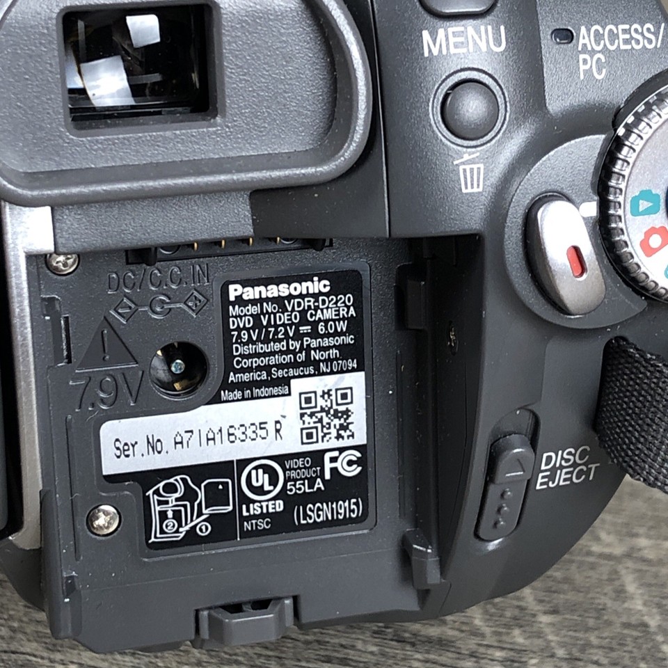 Panasonic Video Camera VDR-D220 ⚠️NO charger/battery⚠️ | eBay