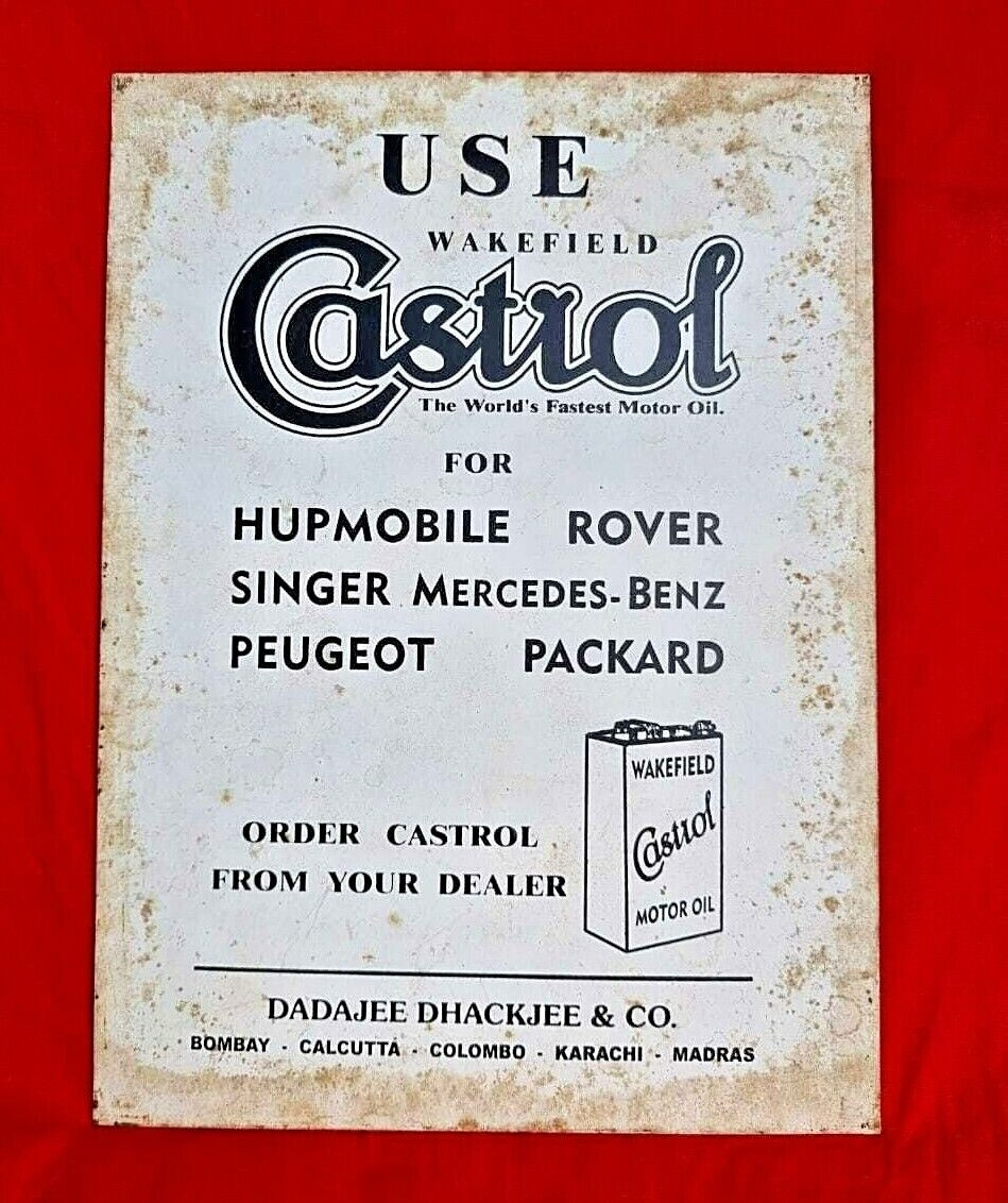 Original 1930's Old Vintage Antique Very Rare Castrol Oil Ad. Tin Sign ...