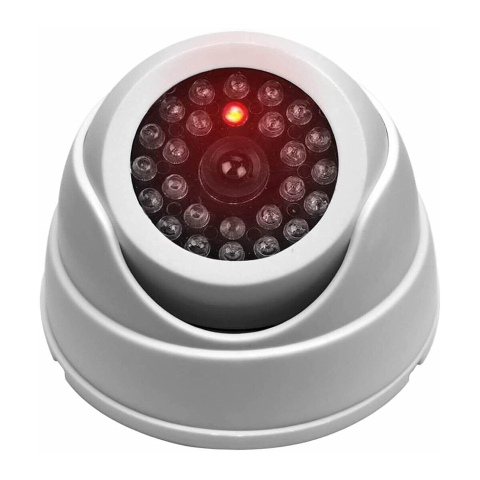 DUMMY DOME CCTV SECURITY CAMERA FLASHING LED INDOOR OUTDOOR FAKE CAM ...