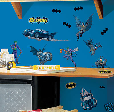 Batman Wall Decor 2 Borders Applique set & Large Mural! | eBay