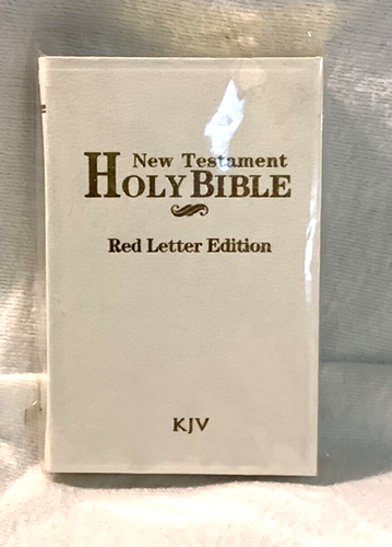 White New Testament Holy Bible KJV Pocket Size Red Letter Edition 4.5 ...