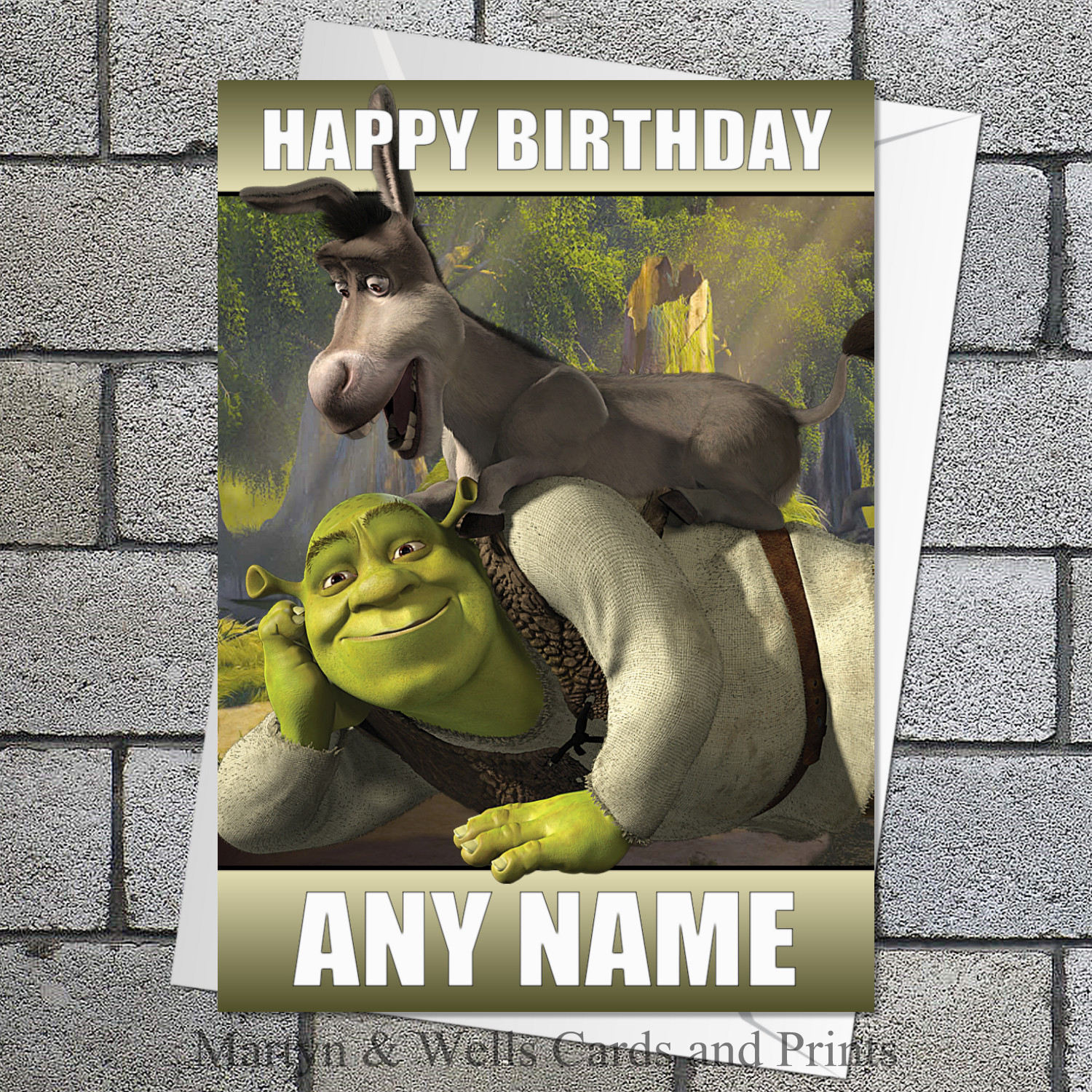 Shrek birthday card. 5x7 inches. Donkey. Personalised plus envelope. | eBay