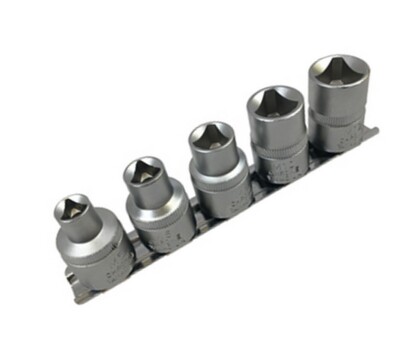 5pc Cr-V 1/2" Dr. Triangle Bolt Socket Set for VW/Audi Bosch Injector ...