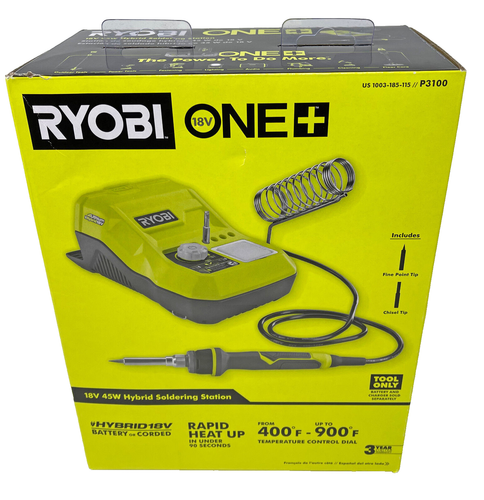 Ryobi P3100 Hybrid Soldering Station 18V One+ 45W New in Box Tool Only ...