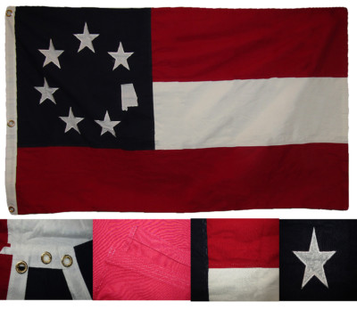 3x5 Embroidered Alabama 1st National Stars & Bars 11 Star 100% Cotton ...