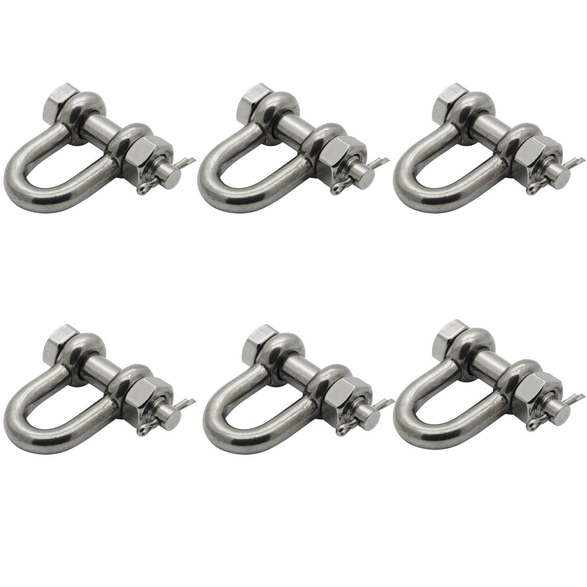 6PC 1/4 Small Stainless Steel 304 Shackle D Rings Small Clevis Rigging ...
