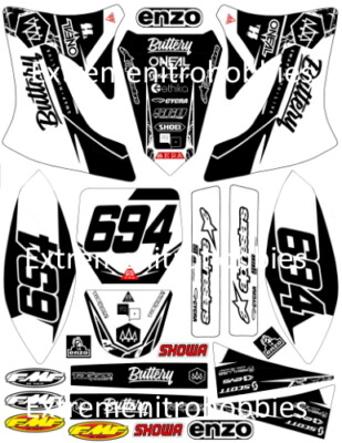 Buttery Films Honda Decal Set For VMX/MM450 RC MX Dirt Bike Motorcycle ...