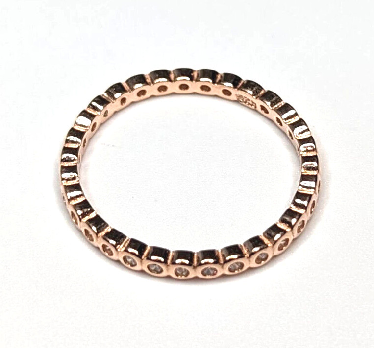 .925 Sterling Silver Stackable Eternity Rose Gold Yellow Gold Promise ...