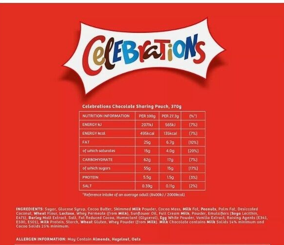 CELEBRATIONS 550g Tub of Sweets - Free Postage & Packaging | eBay UK