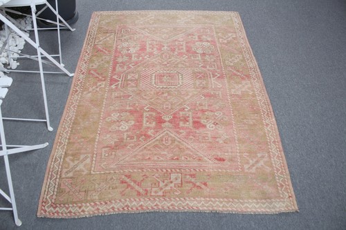 Neutral Rugs, Turkish Rugs, 3.9x5.5 ft Accent Rug, Oushak Rugs, Vintage ...