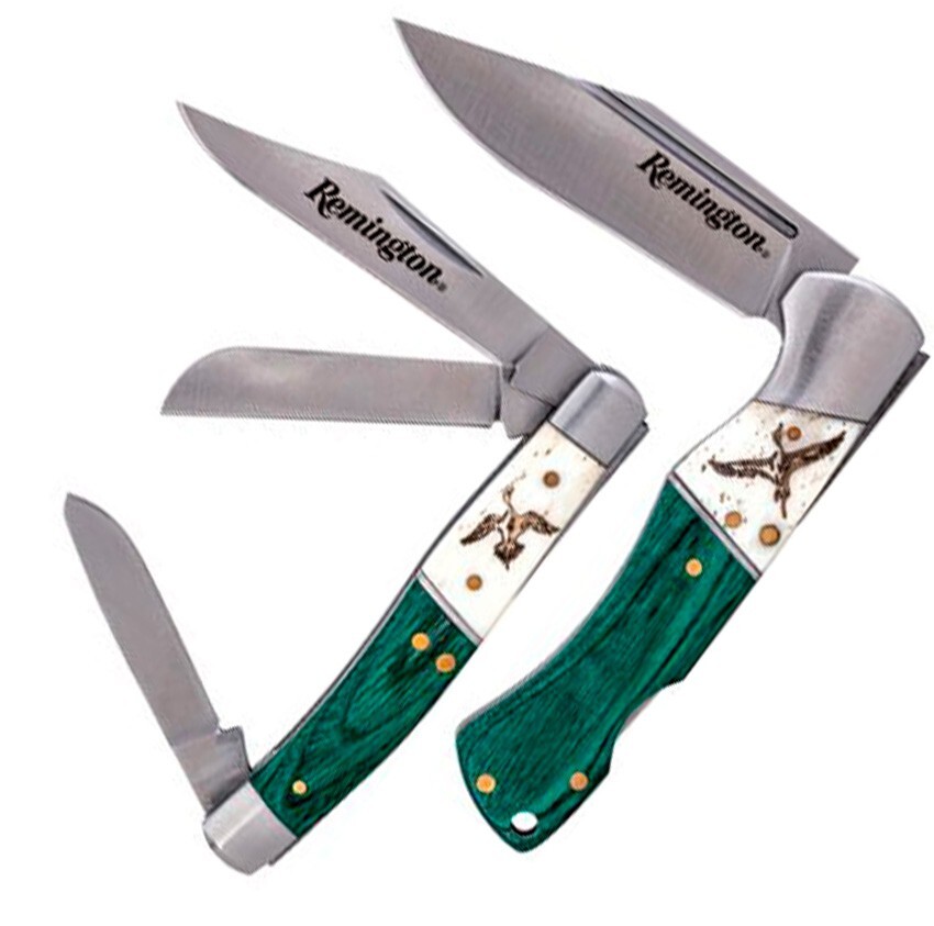 Remington Pin Tails Gift Set Pocket Knife Stainless Steel Blades Bone ...