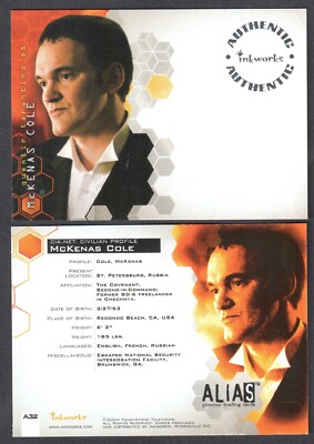 ALIAS SEASON 4 Inkworks 2006 UNSIGNED AUTOGRAPH CARD of #A32 QUENTIN ...