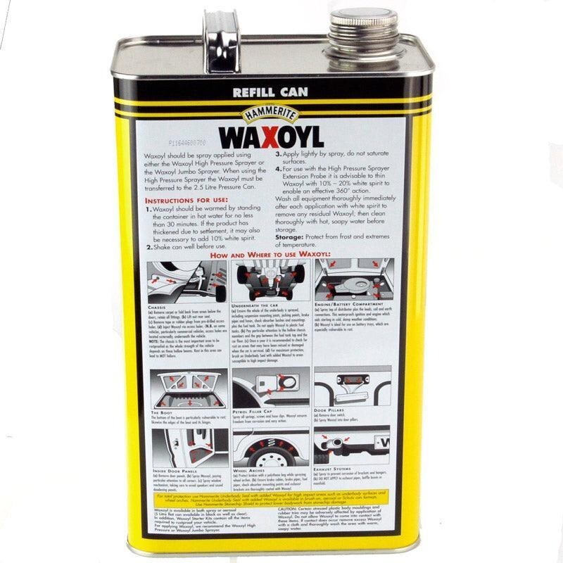 Hammerite Waxoyl Clear 5L Wax Oil Rustproofing Underseal Corrosion ...