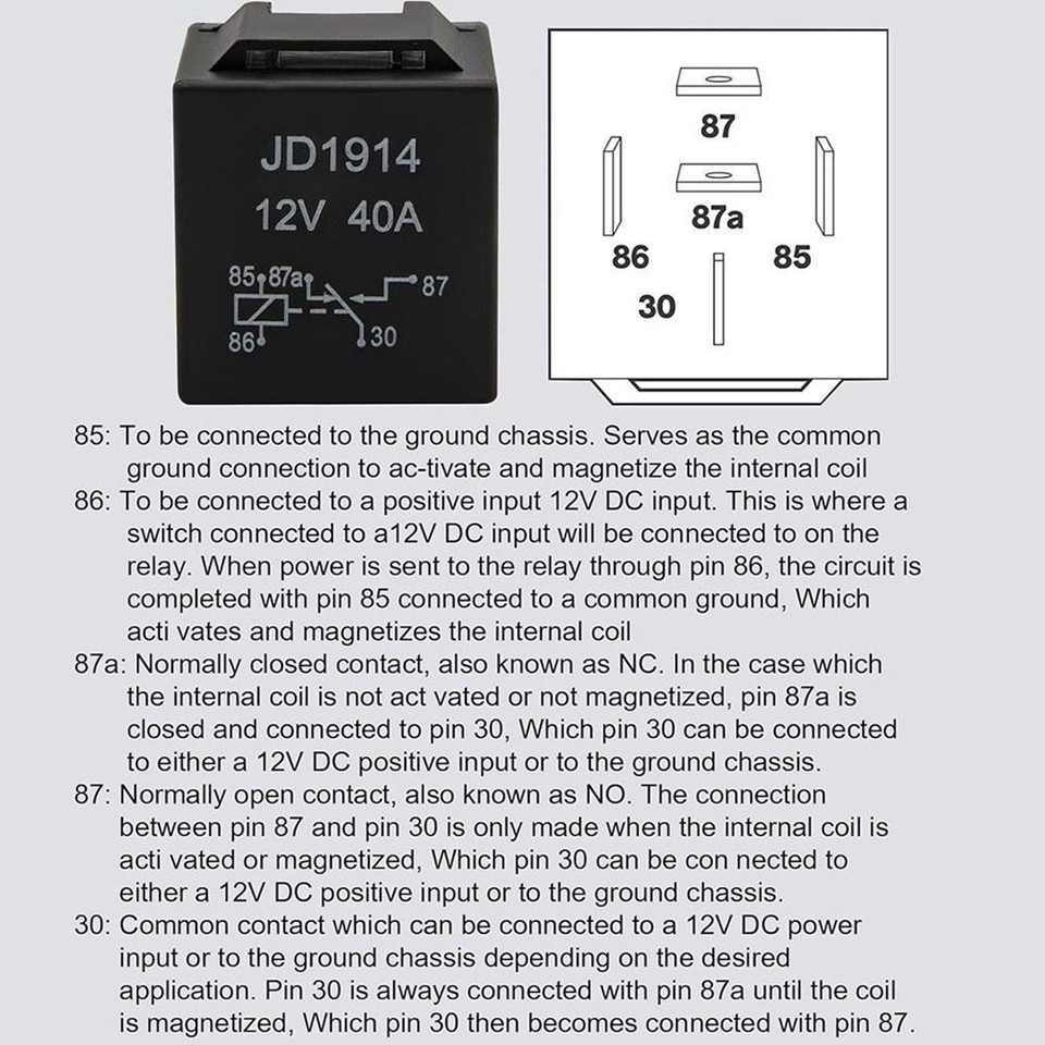 Automotive 5-Pin 30/40A 12V SPDT Relays with Interlocking Relay Sockets ...