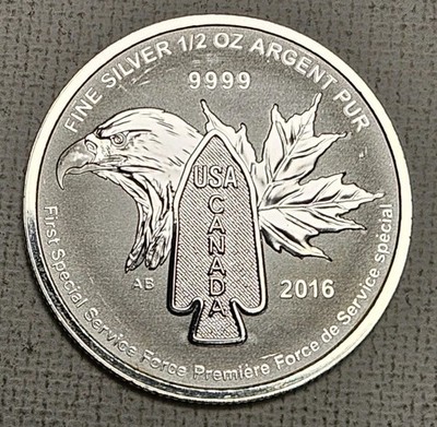 Canadian, First Special Service Forces 1/2 oz Silver Gem BU. ABSOLUTELY ...