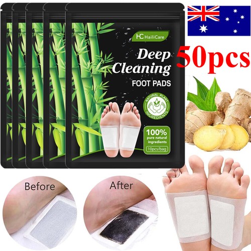 50pcs Detox Foot Pads Patches Natural Cleansing Foot Pads To Remove ...