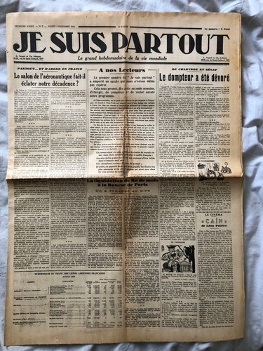 Politique : Journal " Je suis partout " de Brasillach - décembre 1930 ...