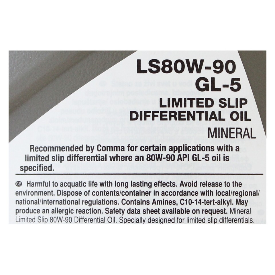 Comma LS 80w-90 80w90 GL-5 Mineral Limited Slip Differential Oil - 1 ...