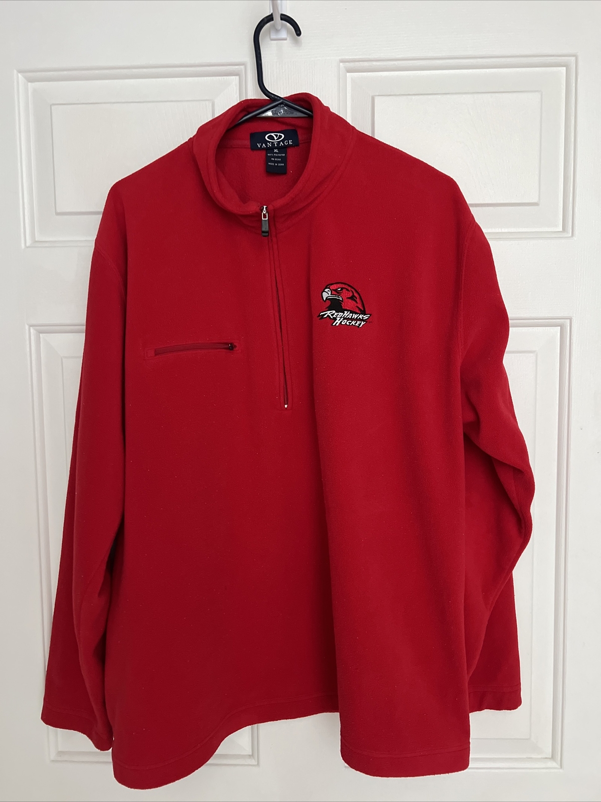 Vantage Men’s Redhawks hockey red half zip fleece size XL Nice! | eBay