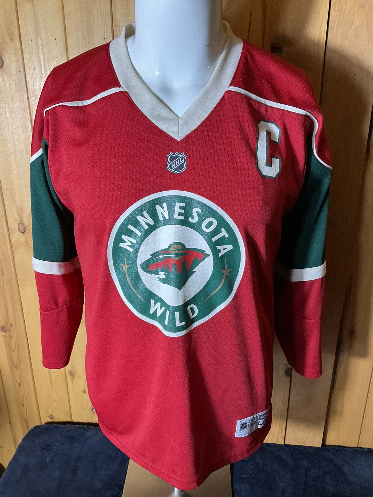 Minnesota Wild Youth L Large XL Hockey Jersey NHL Reebok Screenprint ...