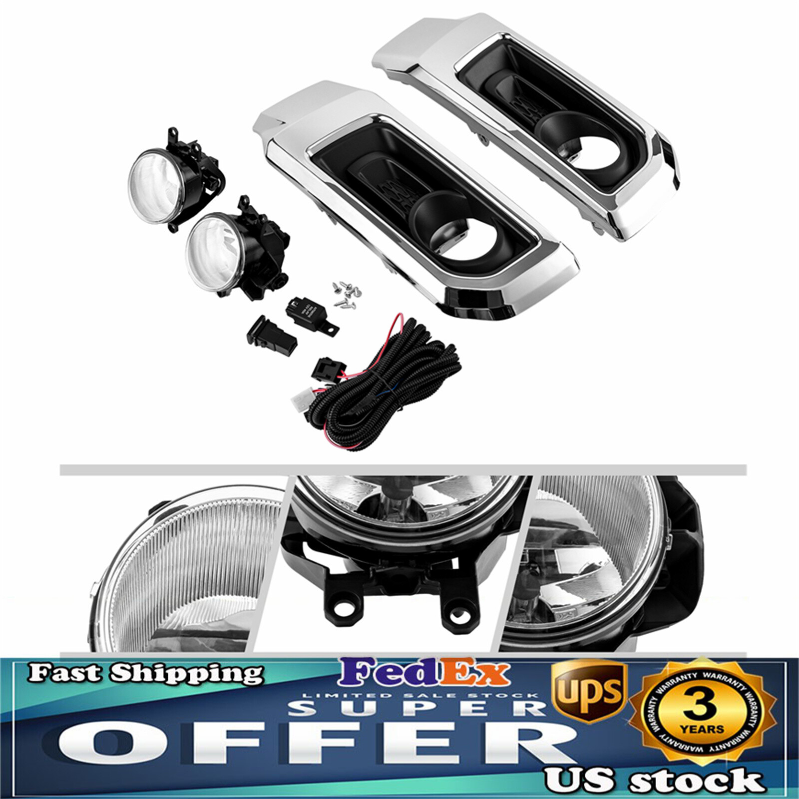 For Toyota 4Runner Limited 2014-2020 Front Bumper Driving Fog Lights W ...