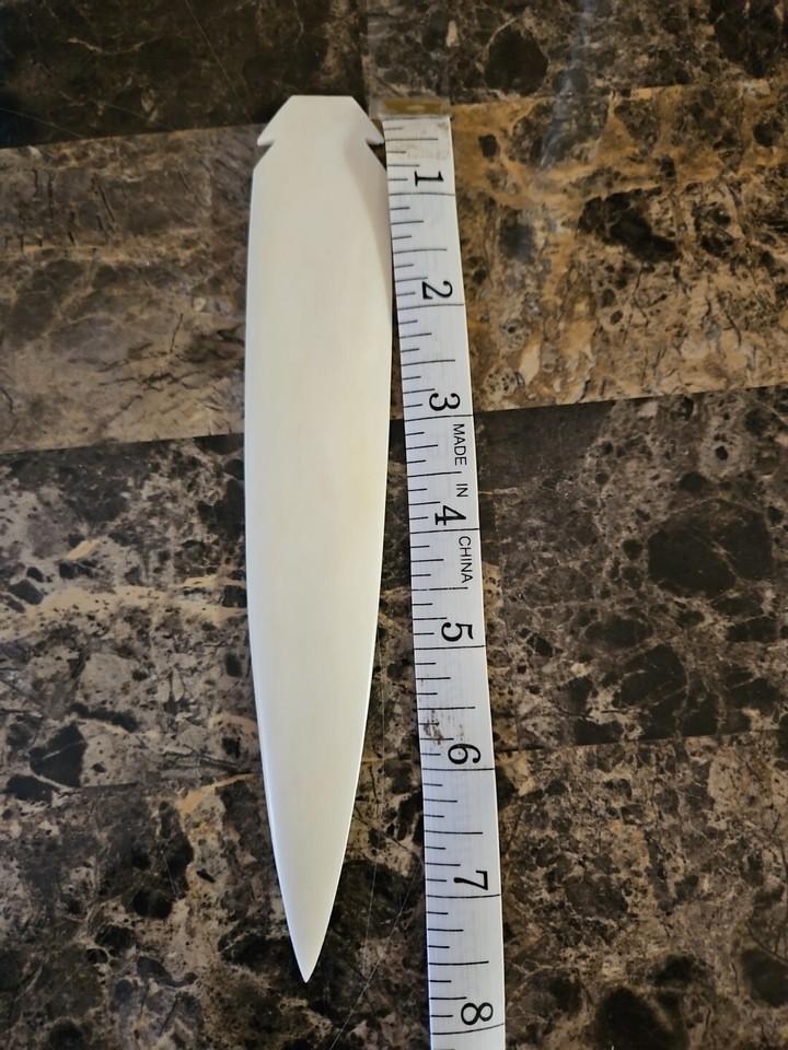 ENGRAVED NATIVE AMERICAN WARRIOR BUFFALO BONE SPEAR POINT 7+" POWWOW ...