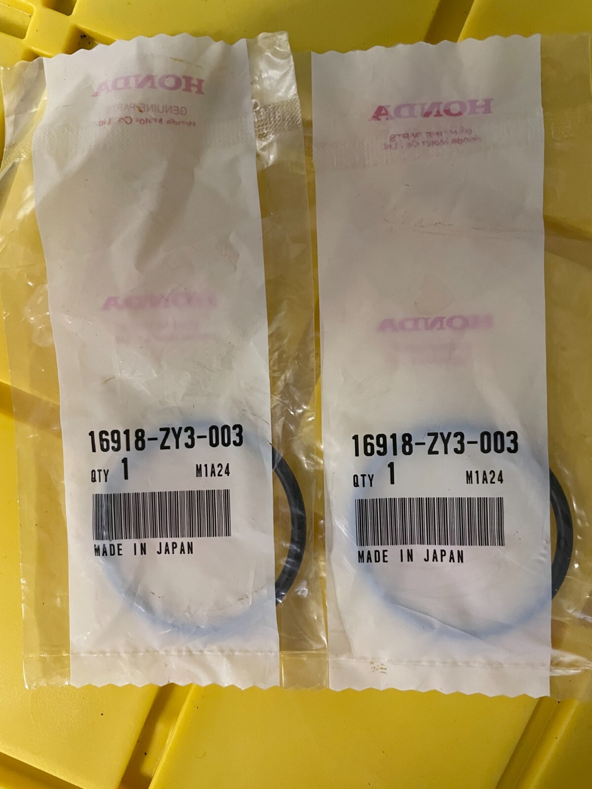 HONDA OEM 16918-ZY3-003 HONDA WATER SEPARATOR O-RINGS / NEW IN PACKAGE ...
