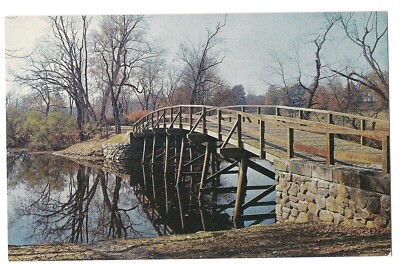 OLD NORTH BRIDGE Foot Footbridge Concord River Massachusetts Postcard ...