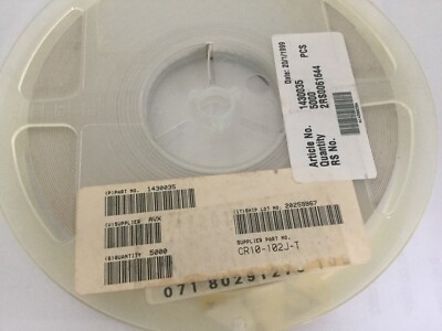 CR10-102J-T AVX Resistor, Thick Film, 1K Ohm, 50V, 5±%, 200ppm, 0603 ...