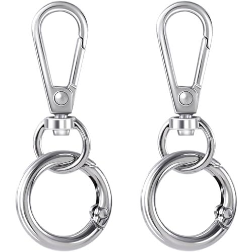 2 Sets Swivel Clasp Clip, Metal Swivel Snap Hooks, Double Opening Key ...