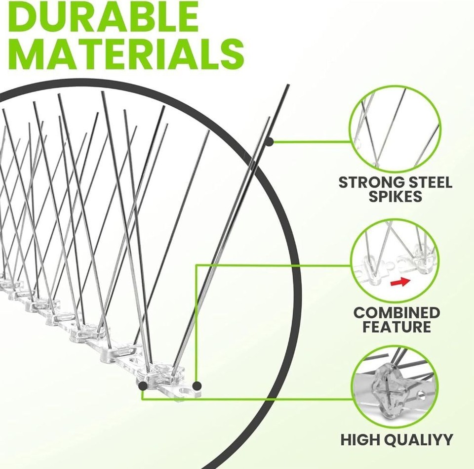 5M~10M Pigeon Bird Spikes Metal Wall Fence Deterrent Anti Perch Control ...